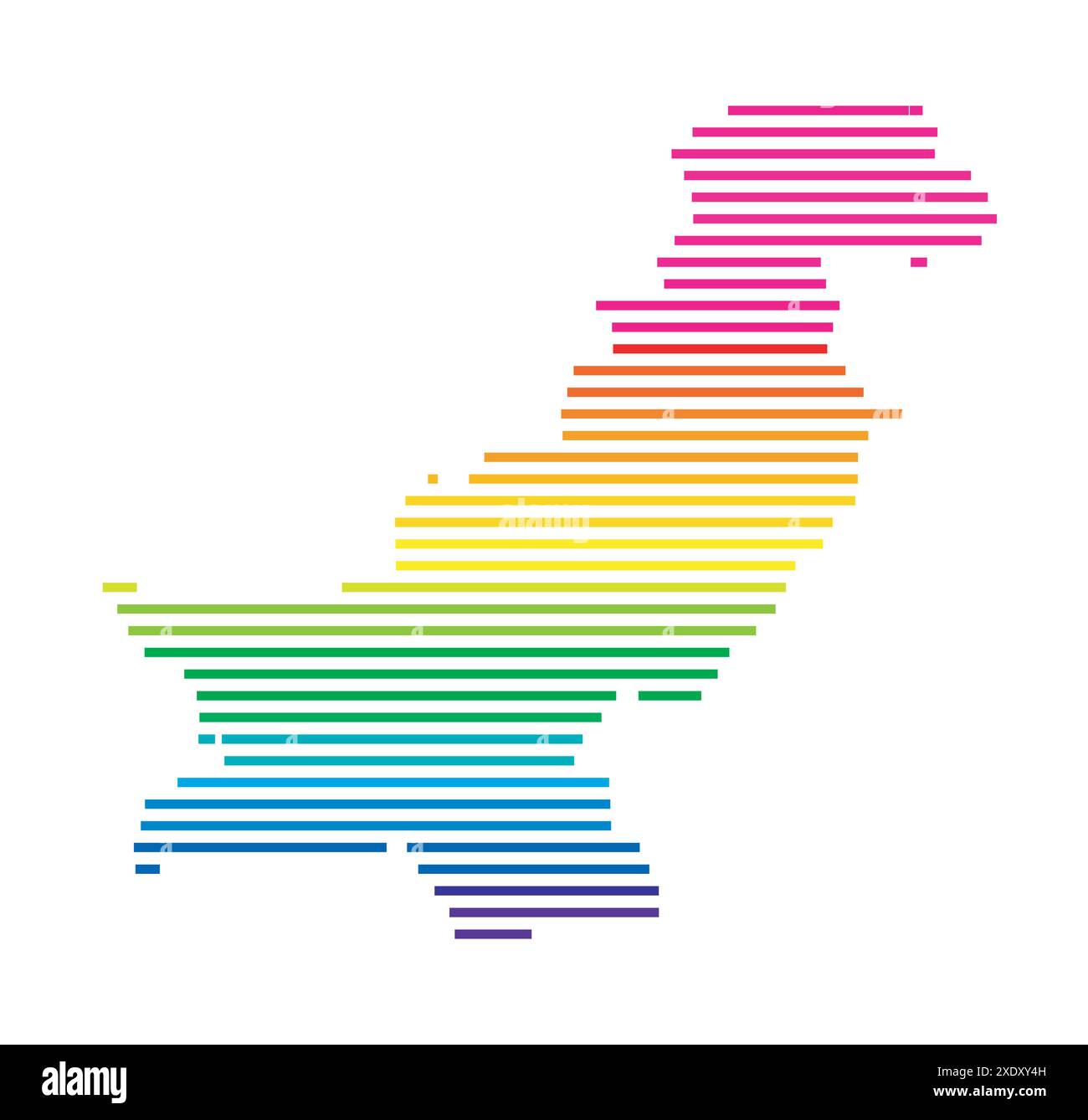 Abstract map of Pakistan showing the country with horizontal parallel ...