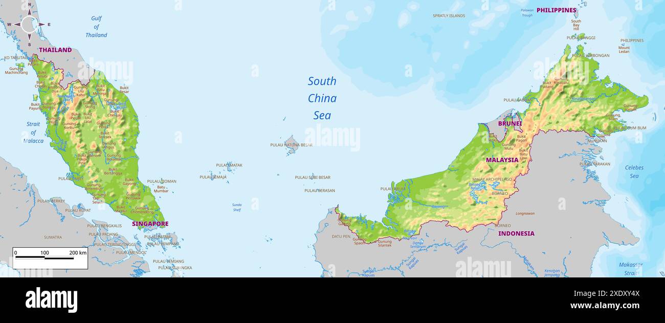 Political map of Malaysia vector illustration Stock Vector Image & Art - Alamy