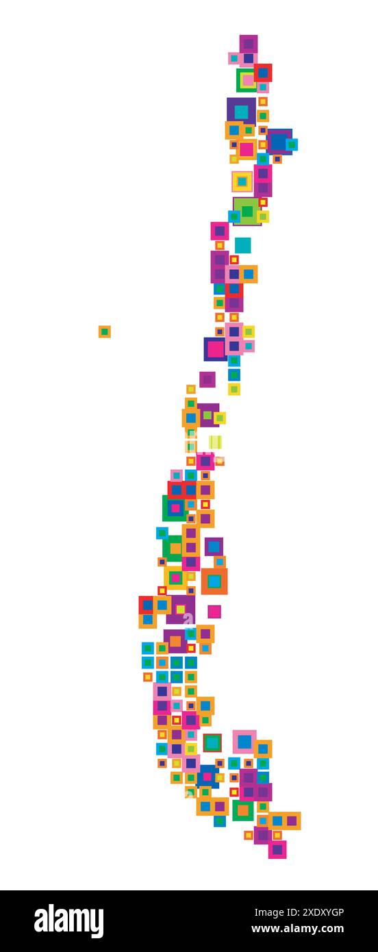 Abstract map of Chile Abstract map showing the country with a pattern ...