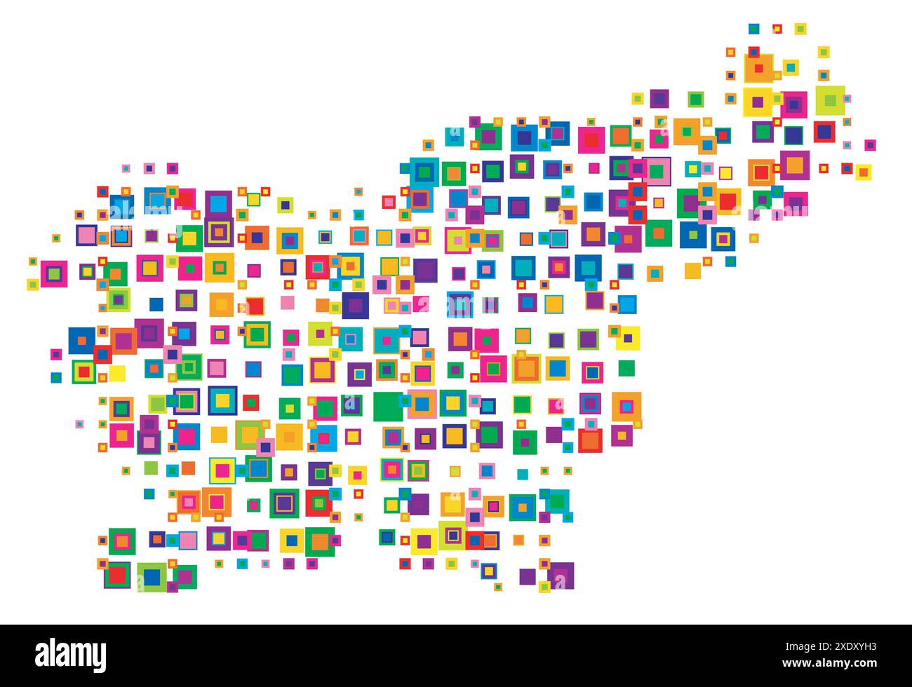 Abstract map of Slovenia Abstract map showing the country with a ...