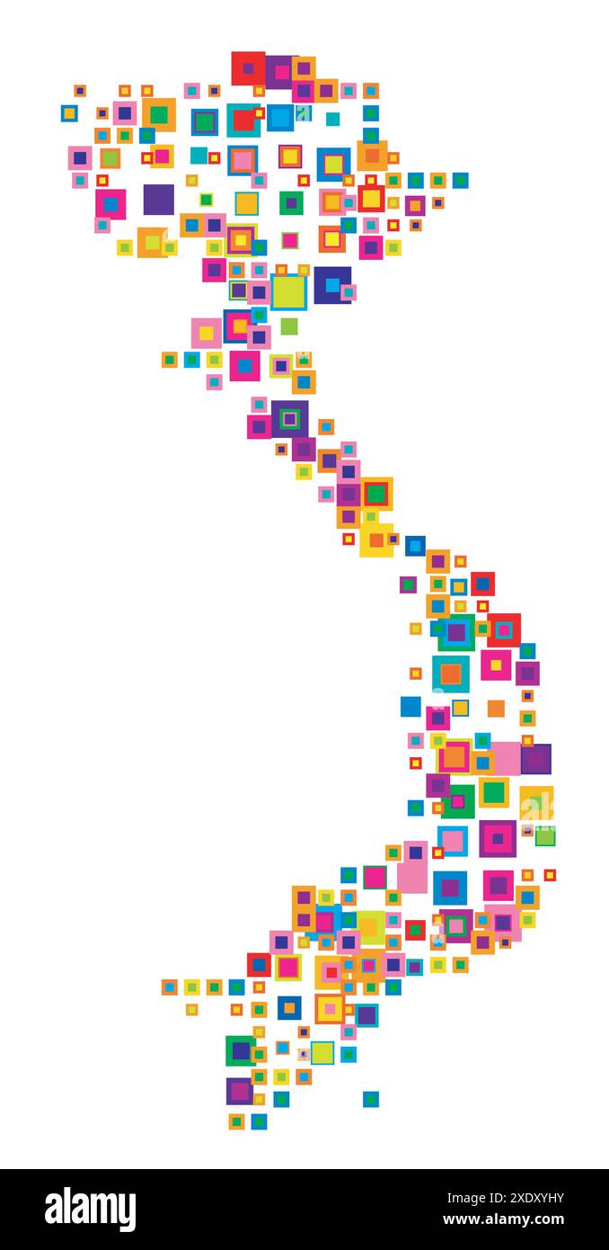 Abstract map of Vietnam Abstract map showing the country with a pattern ...