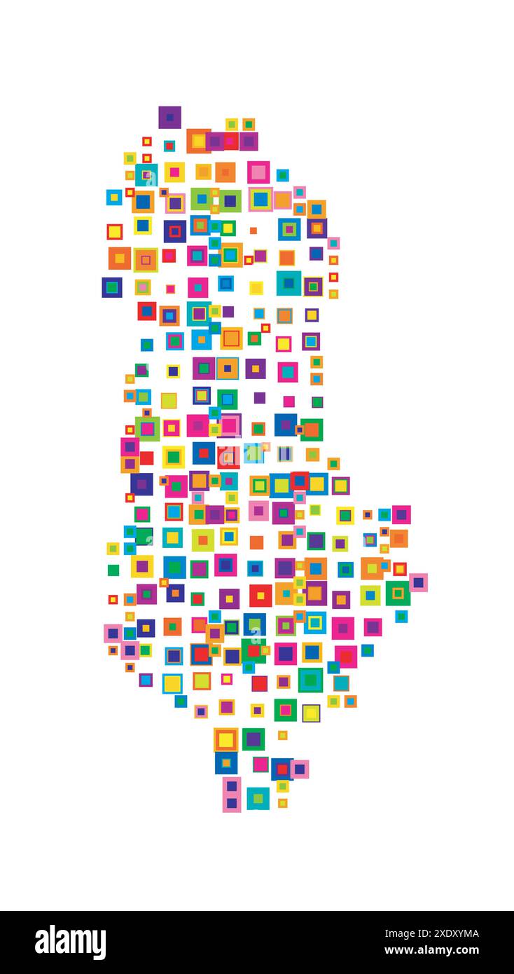 Abstract map of Albania Abstract map showing the country with a pattern ...