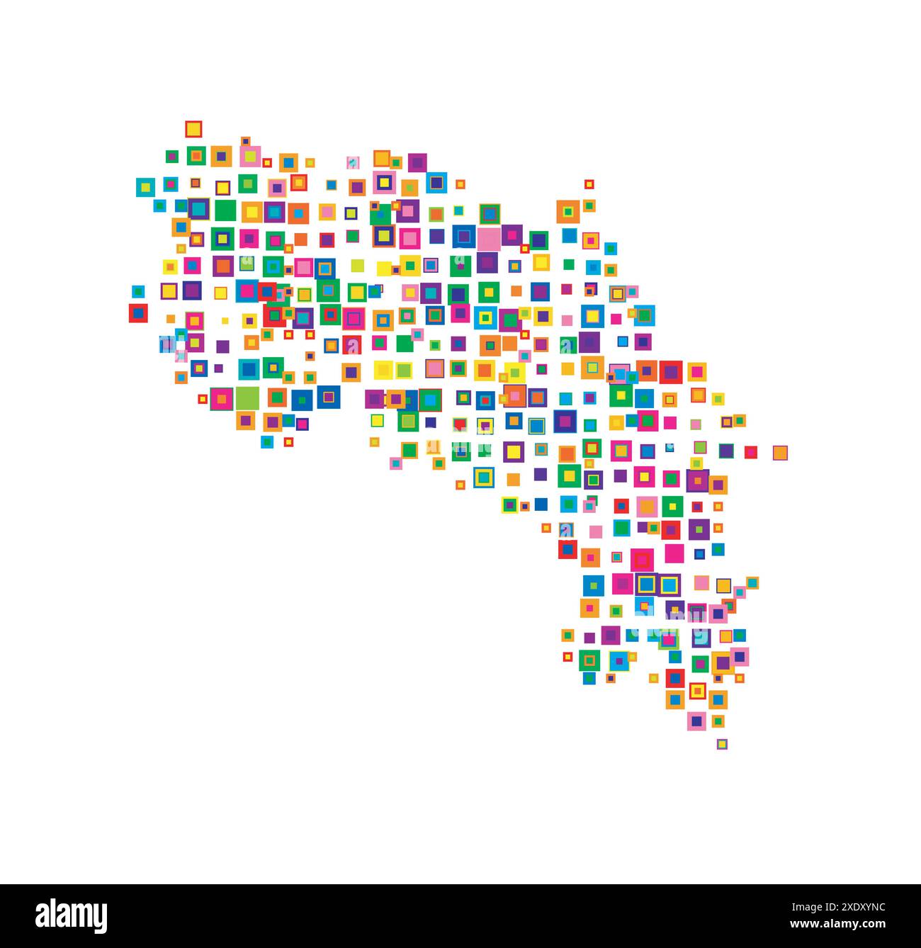 Abstract map of Costa Rica Abstract map showing the country with a ...