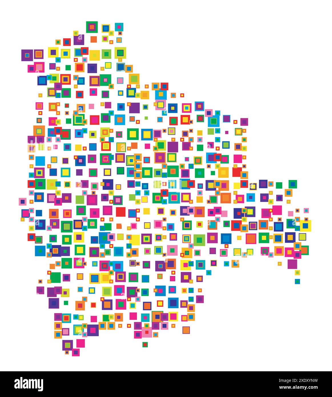 Abstract map of Bolivia Abstract map showing the country with a pattern ...