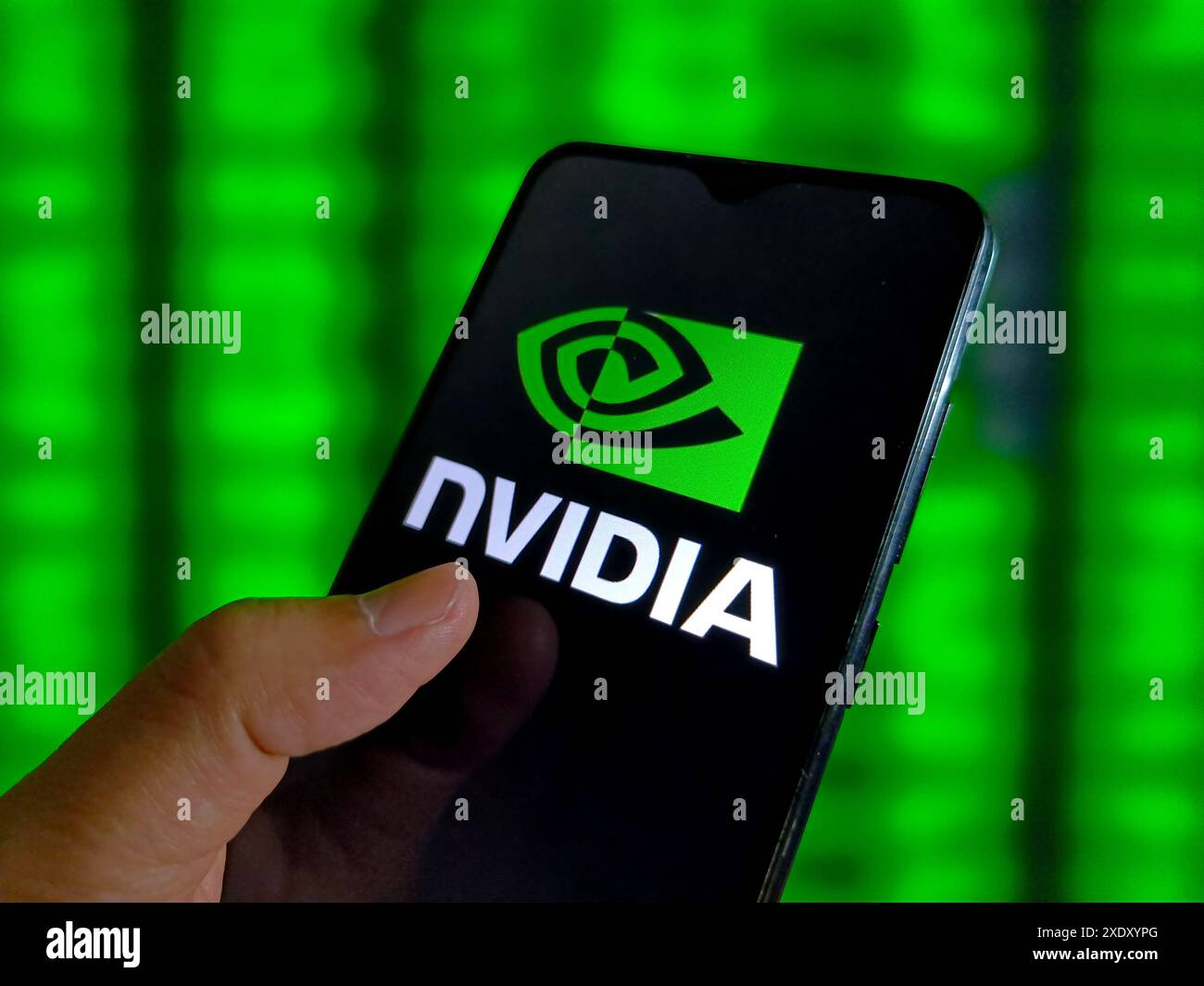 SUQIAN, CHINA - JUNE 25, 2024 - Illustration Nvidia shares fall, Suqian ... SUQIAN, CHINA - JUNE 25, 2024 - Illustration Nvidia shares fall, Suqian ...