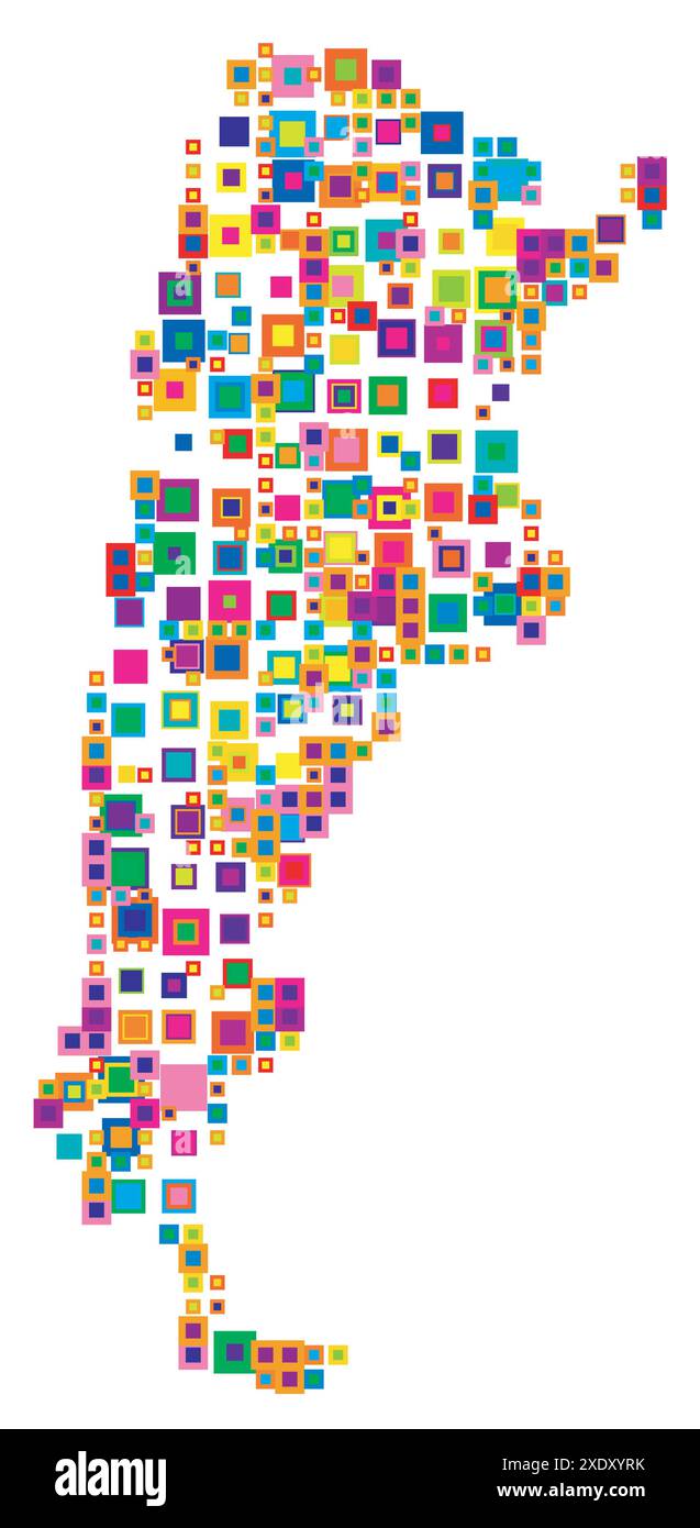 Abstract map of Argentina Abstract map showing the country with a ...