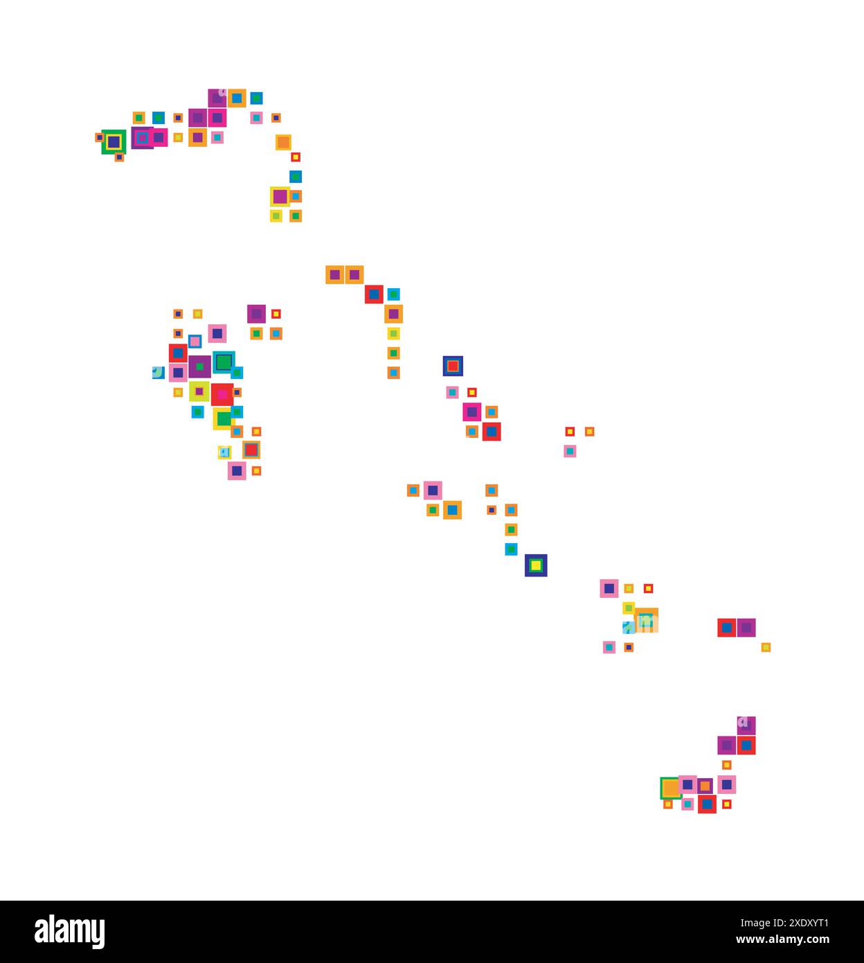 Abstract map of the The Bahamas Abstract map showing the country with a ...