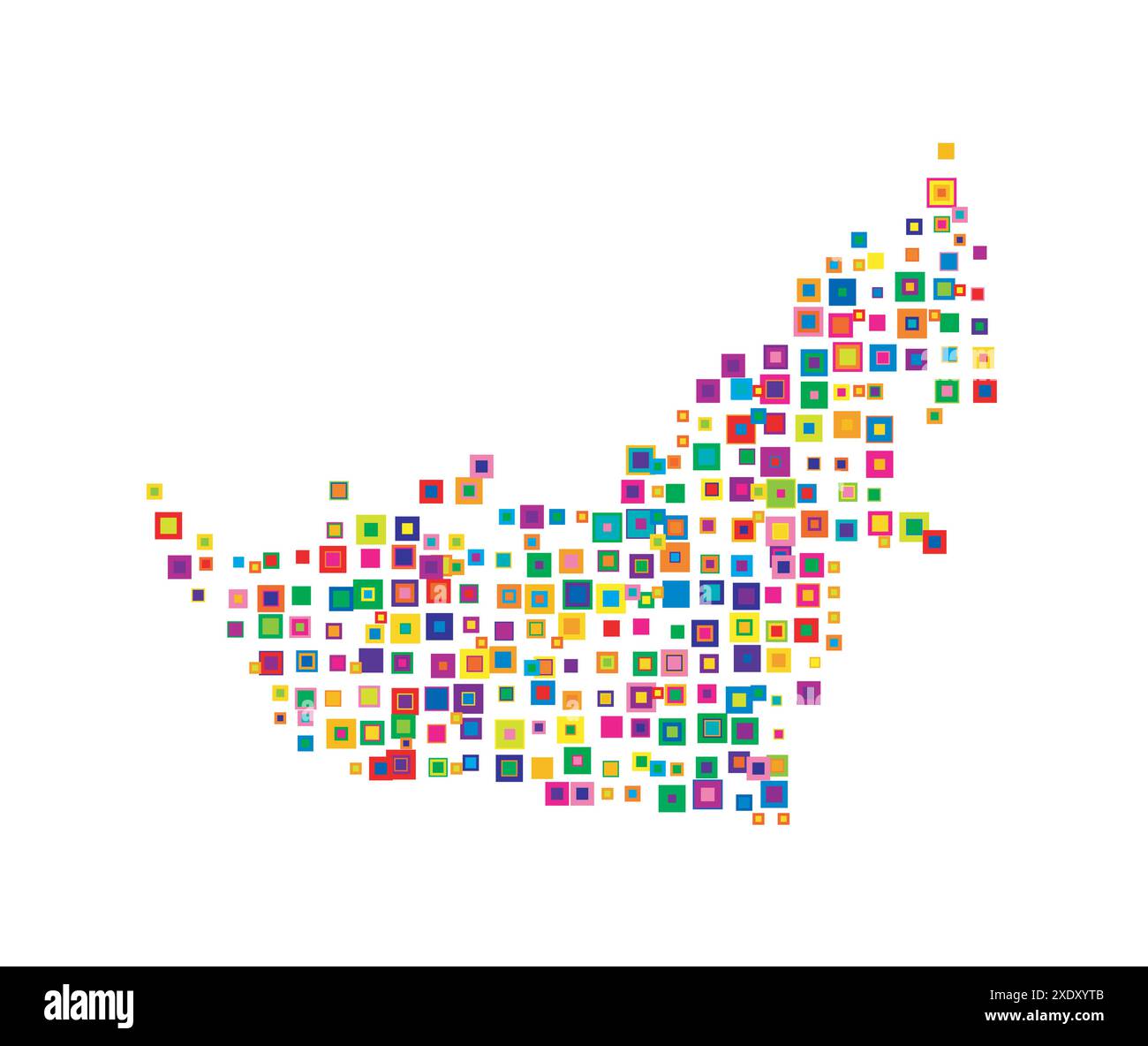 Abstract map of the United Arab Emirates Abstract map showing the ...