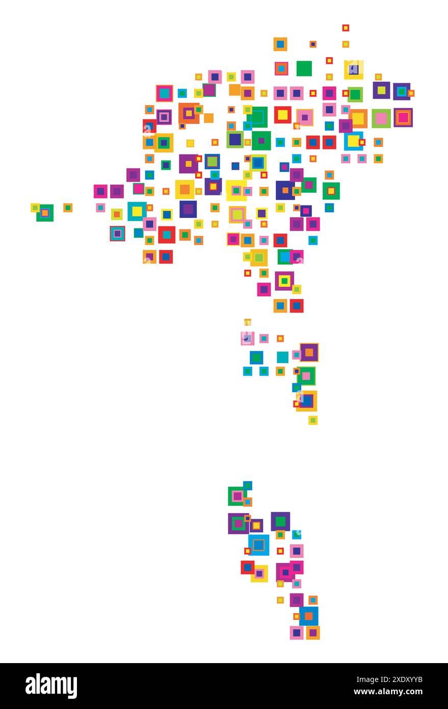 Abstract map of the Faroe Islands Abstract map showing the country with ...