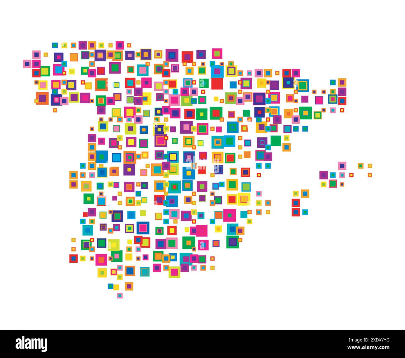 Abstract map of Spain Abstract map showing the country with a pattern ...