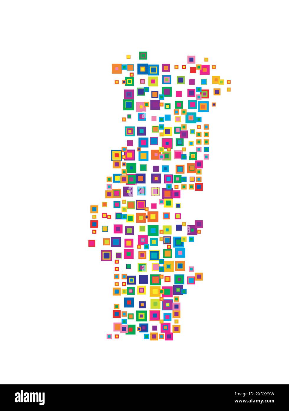 Abstract map of Portugal Abstract map showing the country with a ...