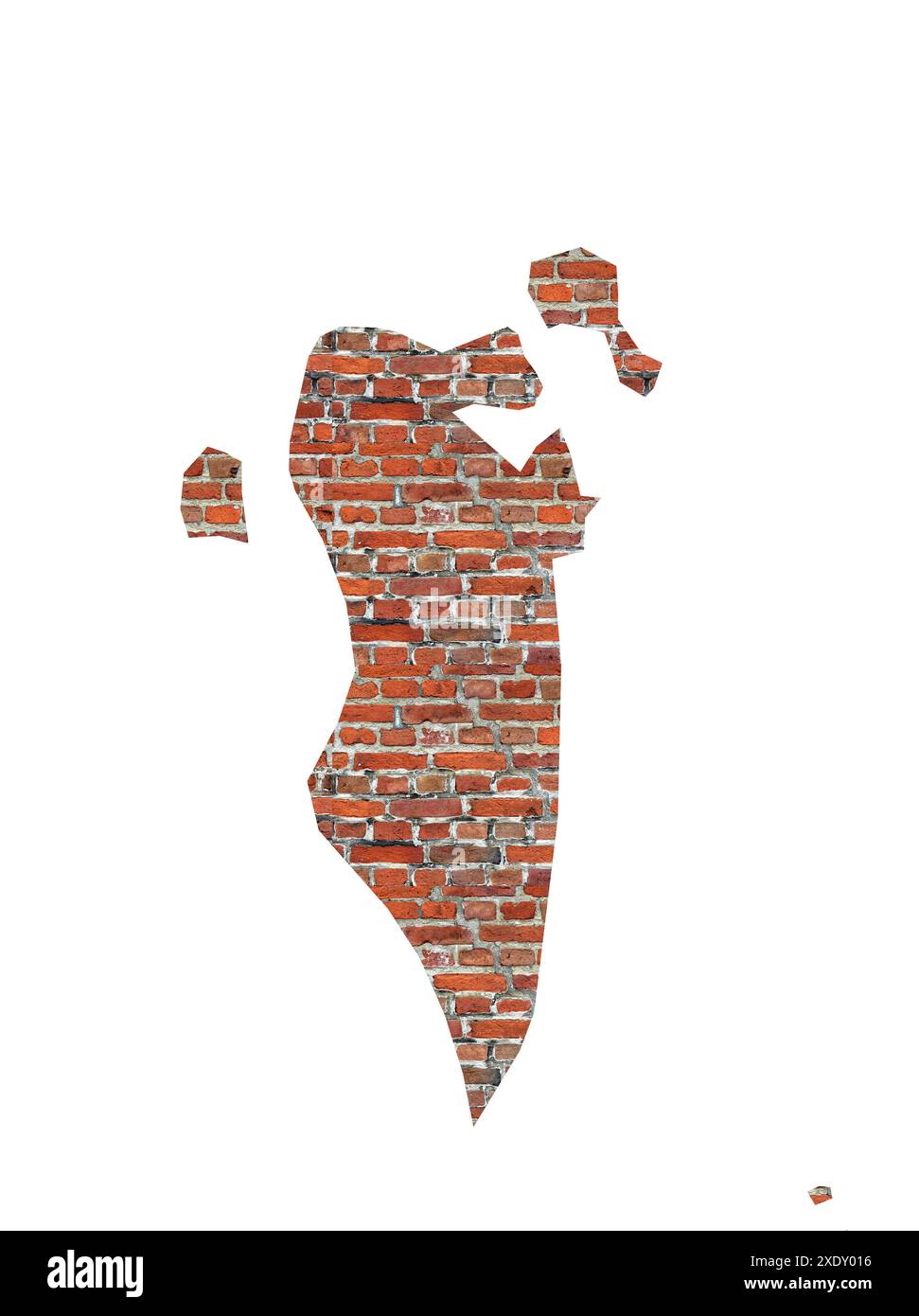 Abstract map of Bahrain designed as a brick wall Stock Photo - Alamy