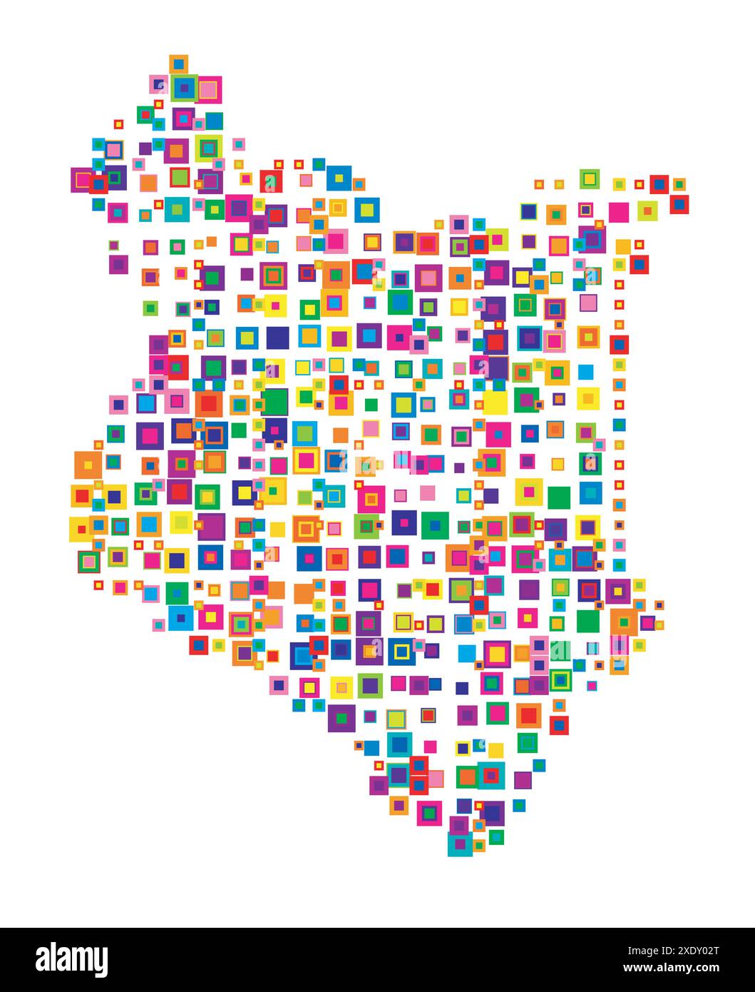 Abstract map of Kenya Abstract map showing the country with a pattern ...