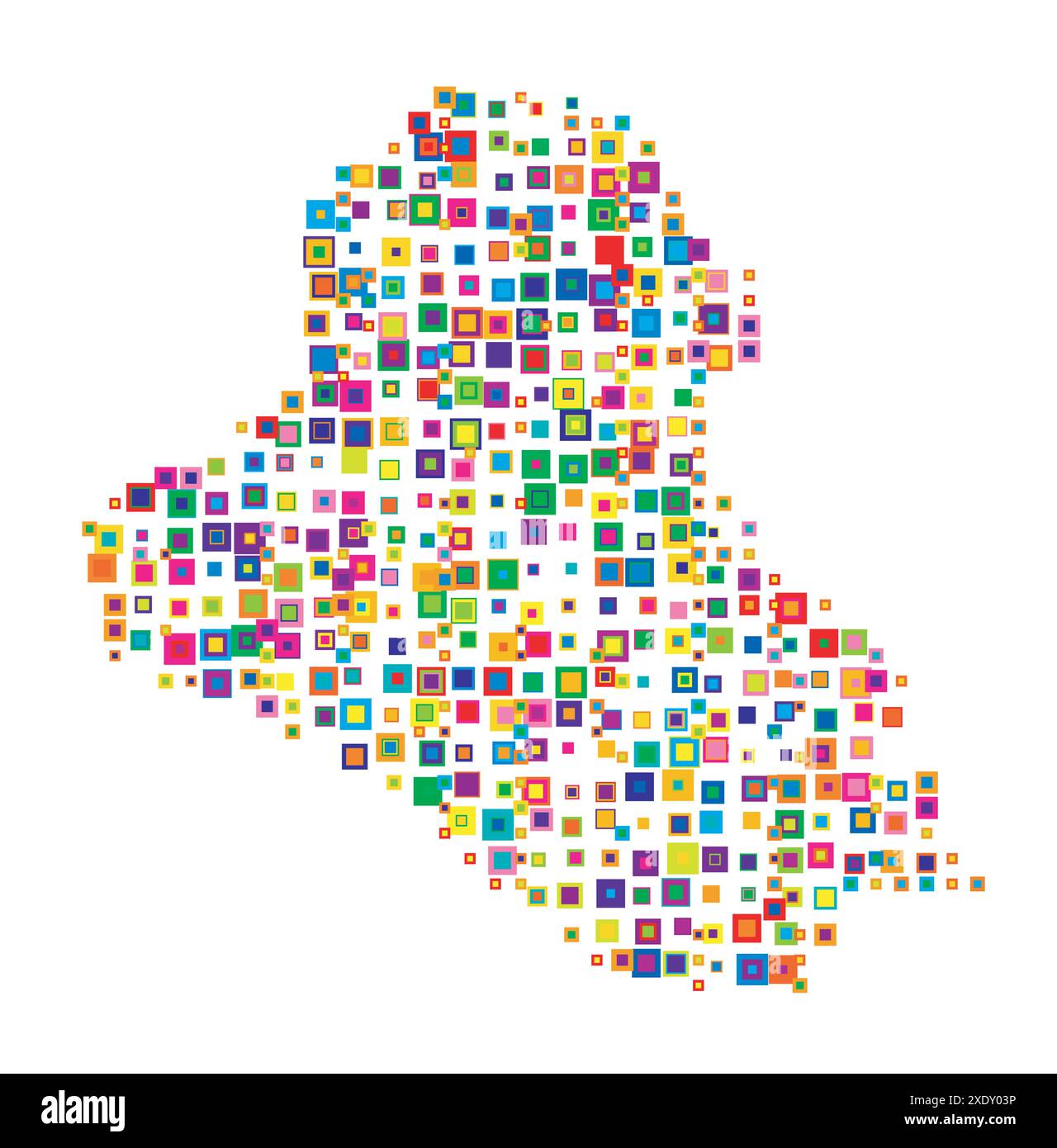 Abstract map of Iraq Abstract map showing the country with a pattern of ...