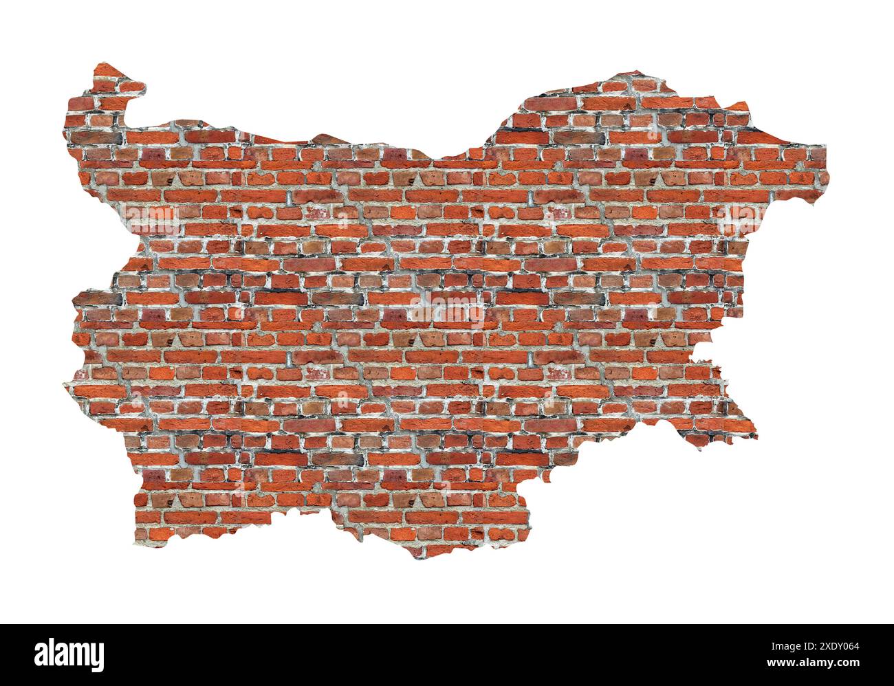Abstract map of Bulgaria designed as a brick wall Stock Photo - Alamy