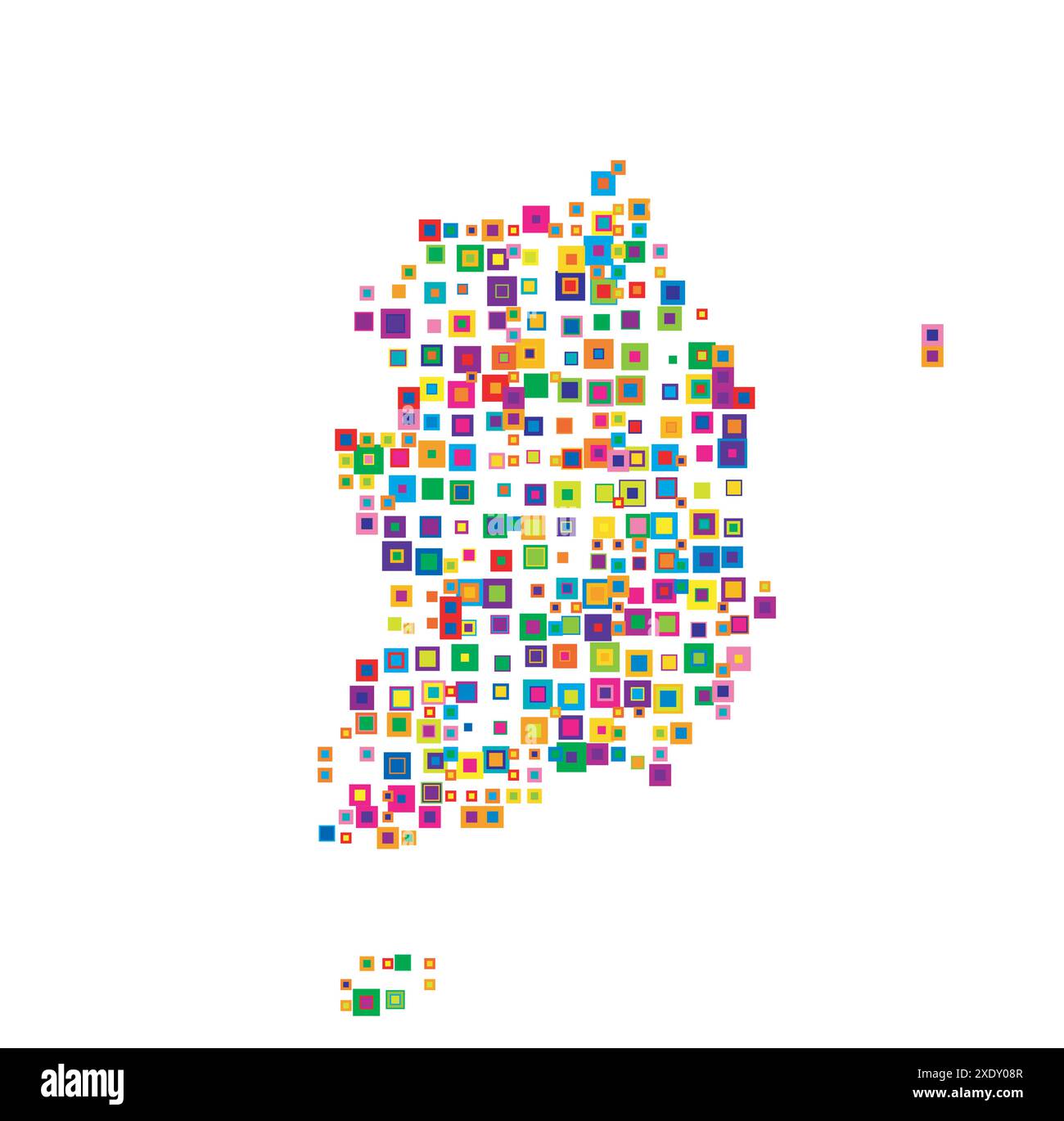 Abstract map of the South Korea Abstract map showing the country with a ...