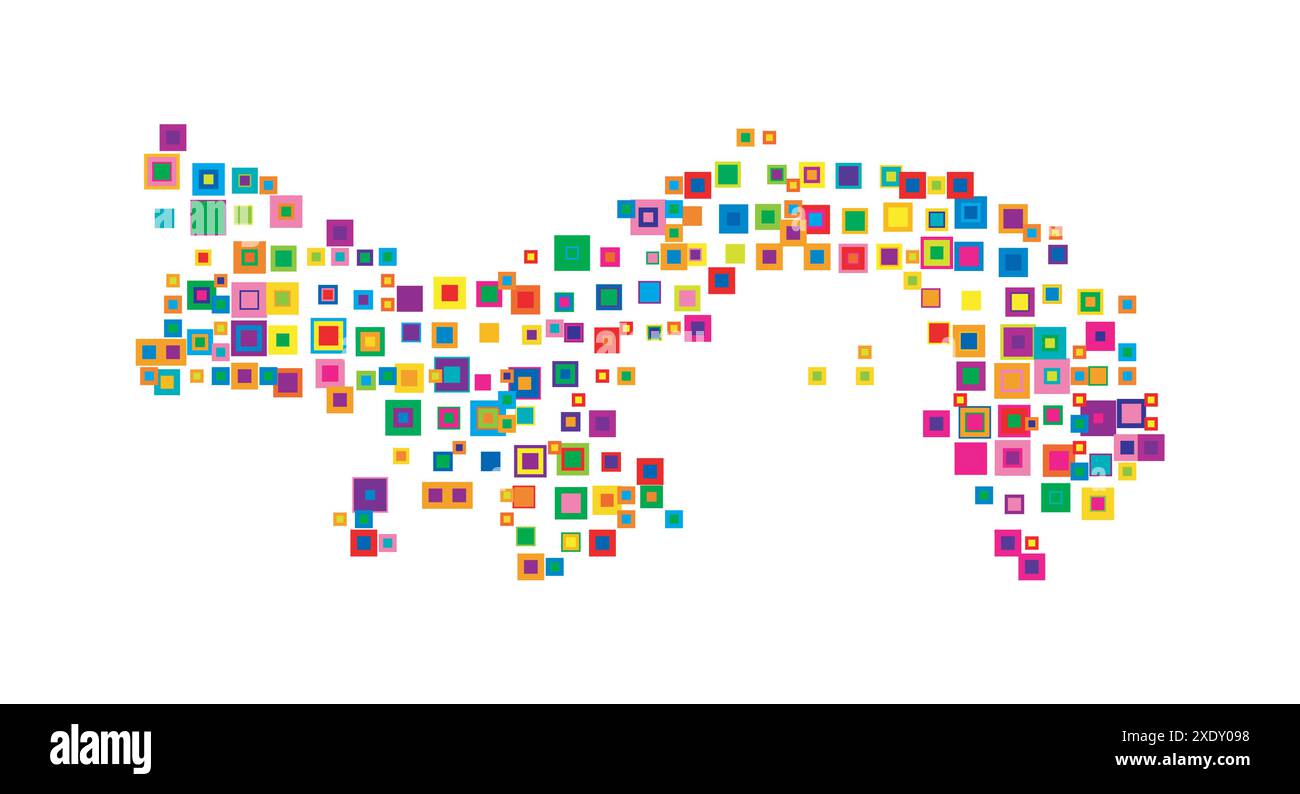 Abstract map of Panama Abstract map showing the country with a pattern ...