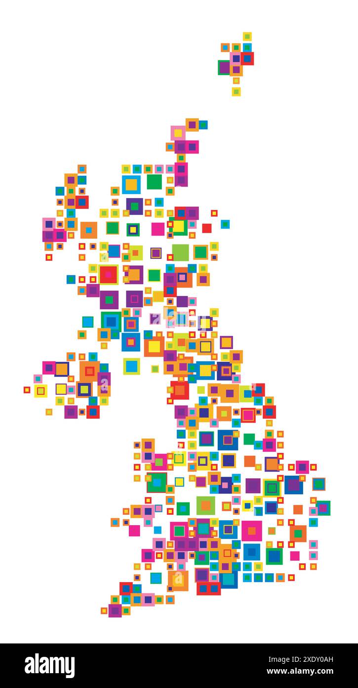 Abstract map of the United Kingdom Abstract map showing the country ...