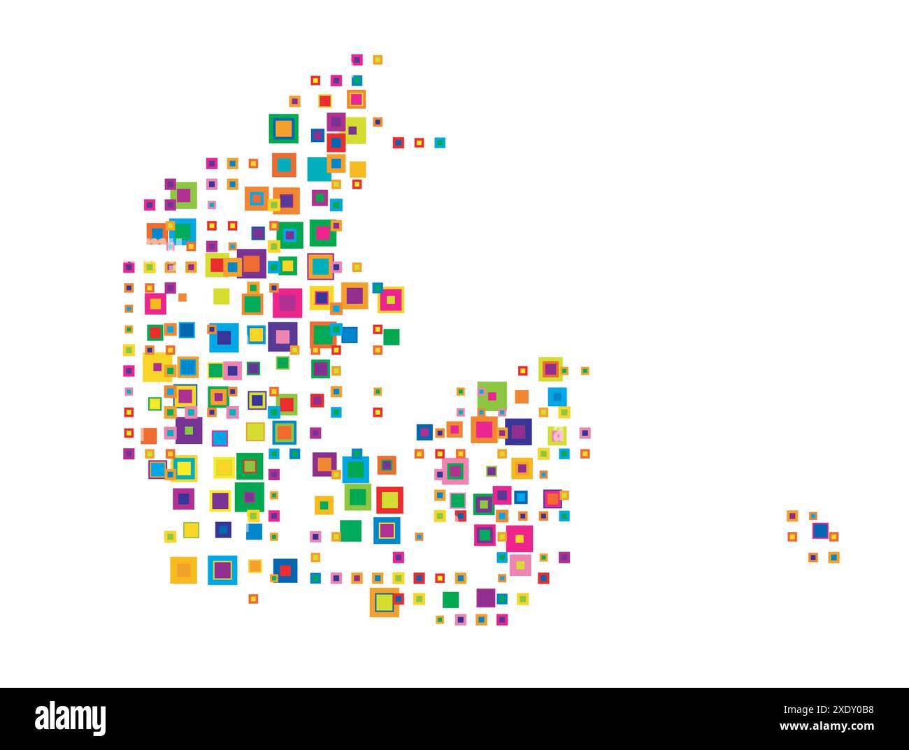 Abstract map of Denmark Abstract map showing the country with a pattern ...