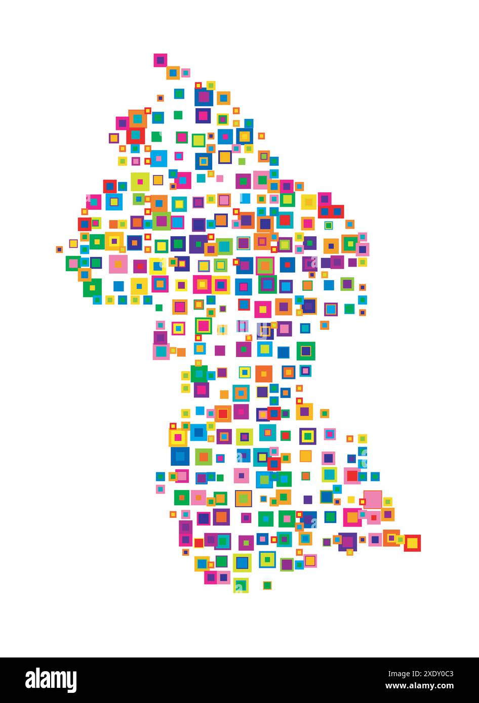 Abstract map of Guyana Abstract map showing the country with a pattern ...