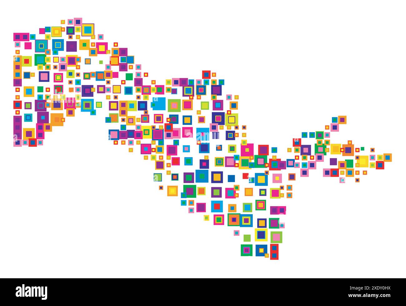 Abstract map of Uzbekistan Abstract map showing the country with a ...