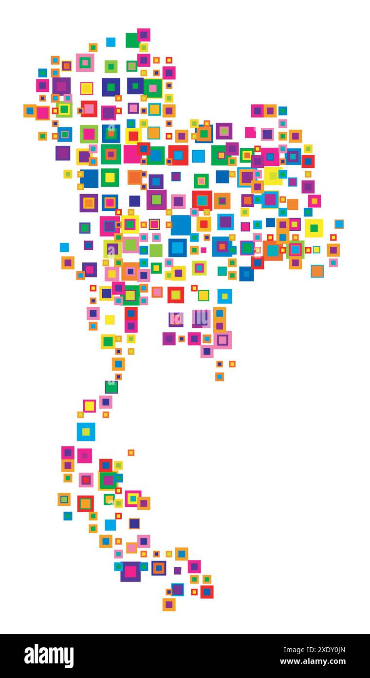 Abstract map of Thailand Abstract map showing the country with a ...