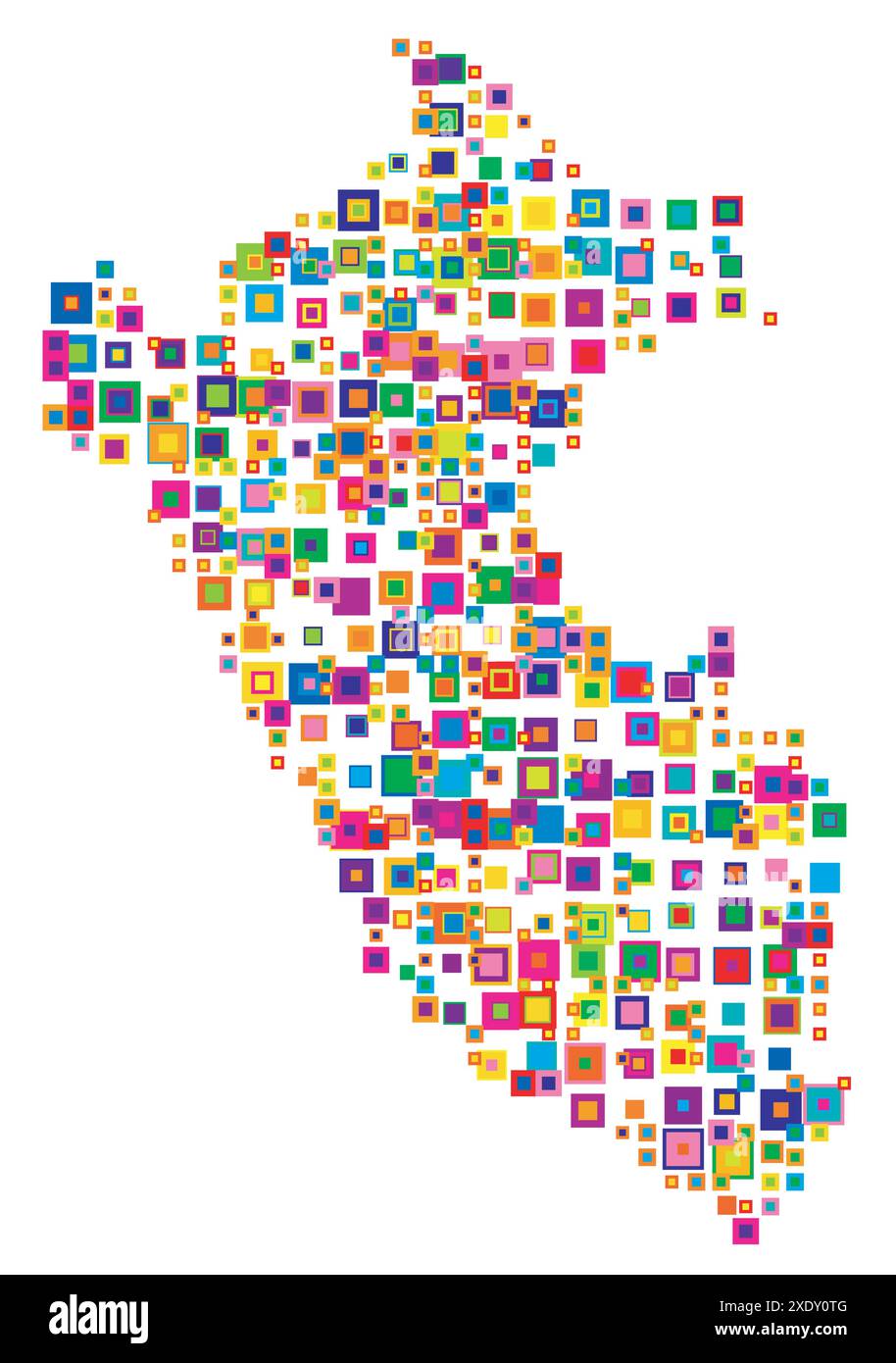 Abstract map of Peru Abstract map showing the country with a pattern of ...