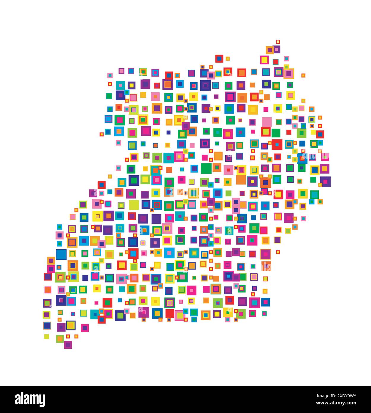 Abstract map of Uganda Abstract map showing the country with a pattern ...