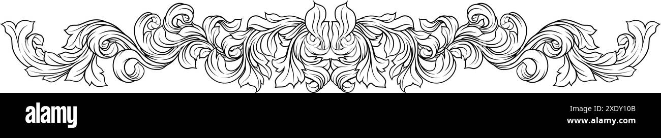 Filigree Heraldic Heraldry Pattern Band Vine Stock Vector Image & Art ...