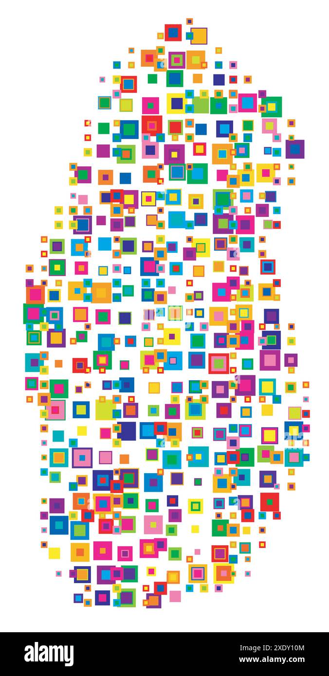 Abstract map of Qatar Abstract map showing the country with a pattern ...