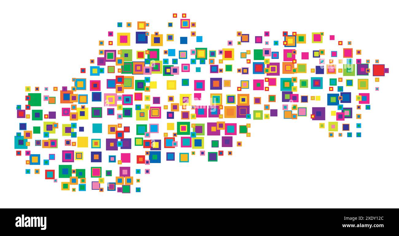 Abstract map of Slovakia Abstract map showing the country with a ...