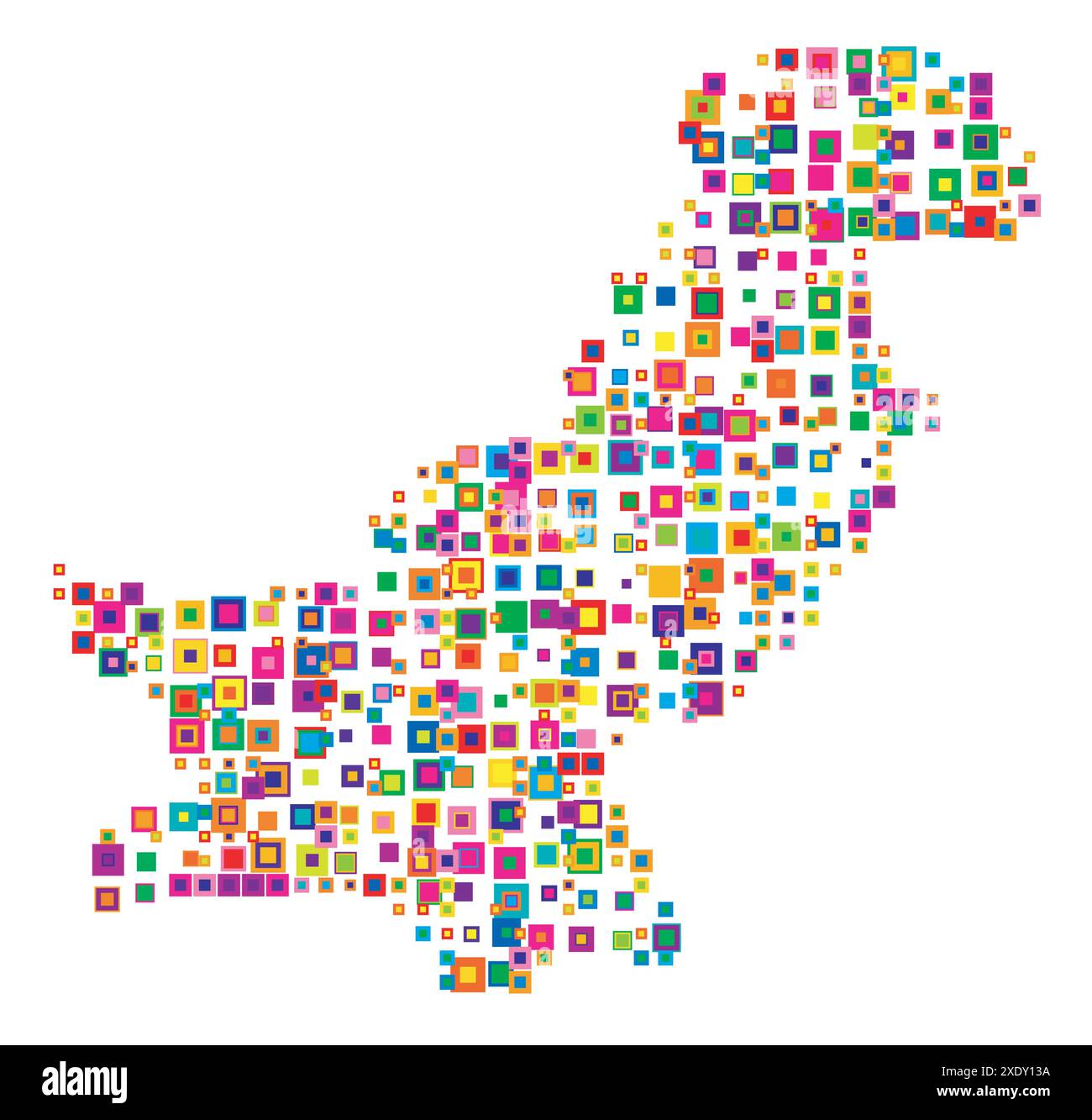 Pakistan map outline Cut Out Stock Images & Pictures - Alamy