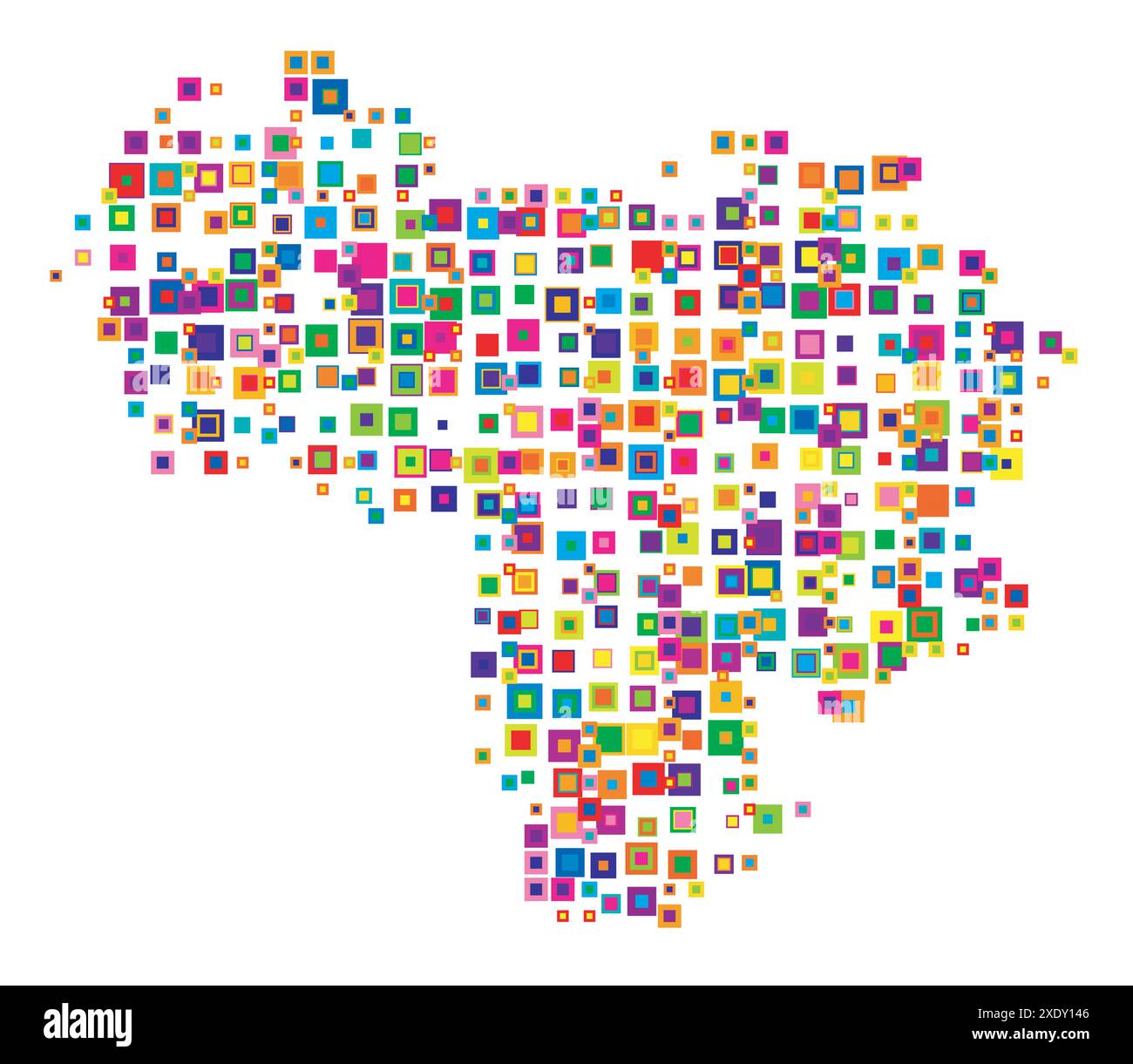 Abstract map of Venezuela Abstract map showing the country with a ...