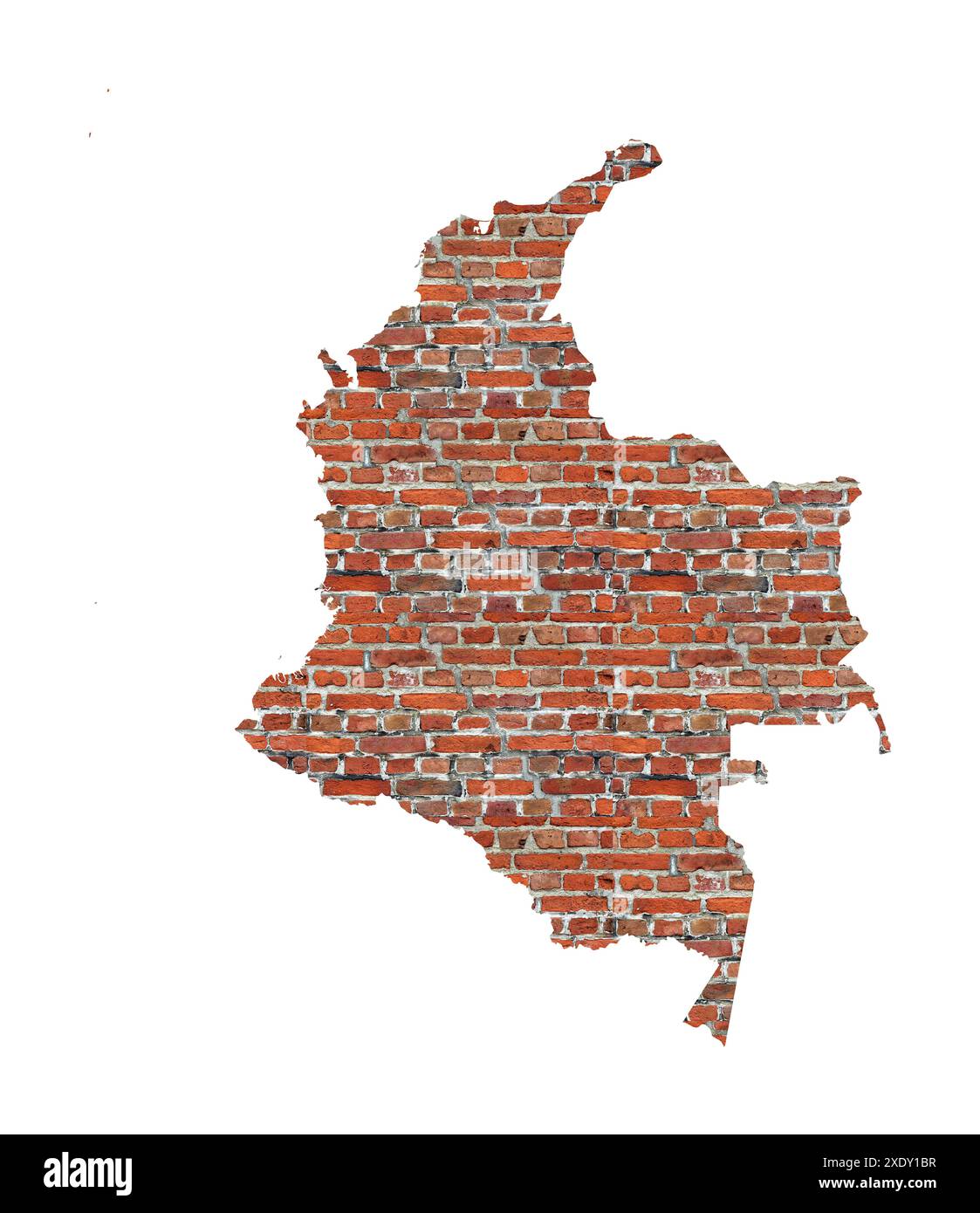 Abstract map of Colombia designed as a brick wall Stock Photo - Alamy