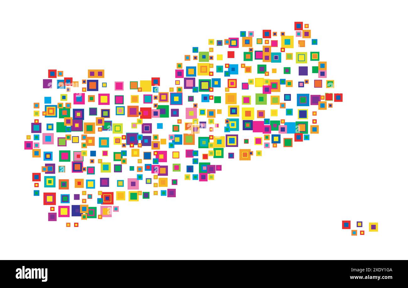 Abstract Map Of Yemen Abstract Map Showing The Country With A Pattern Of Overlapping Colorful