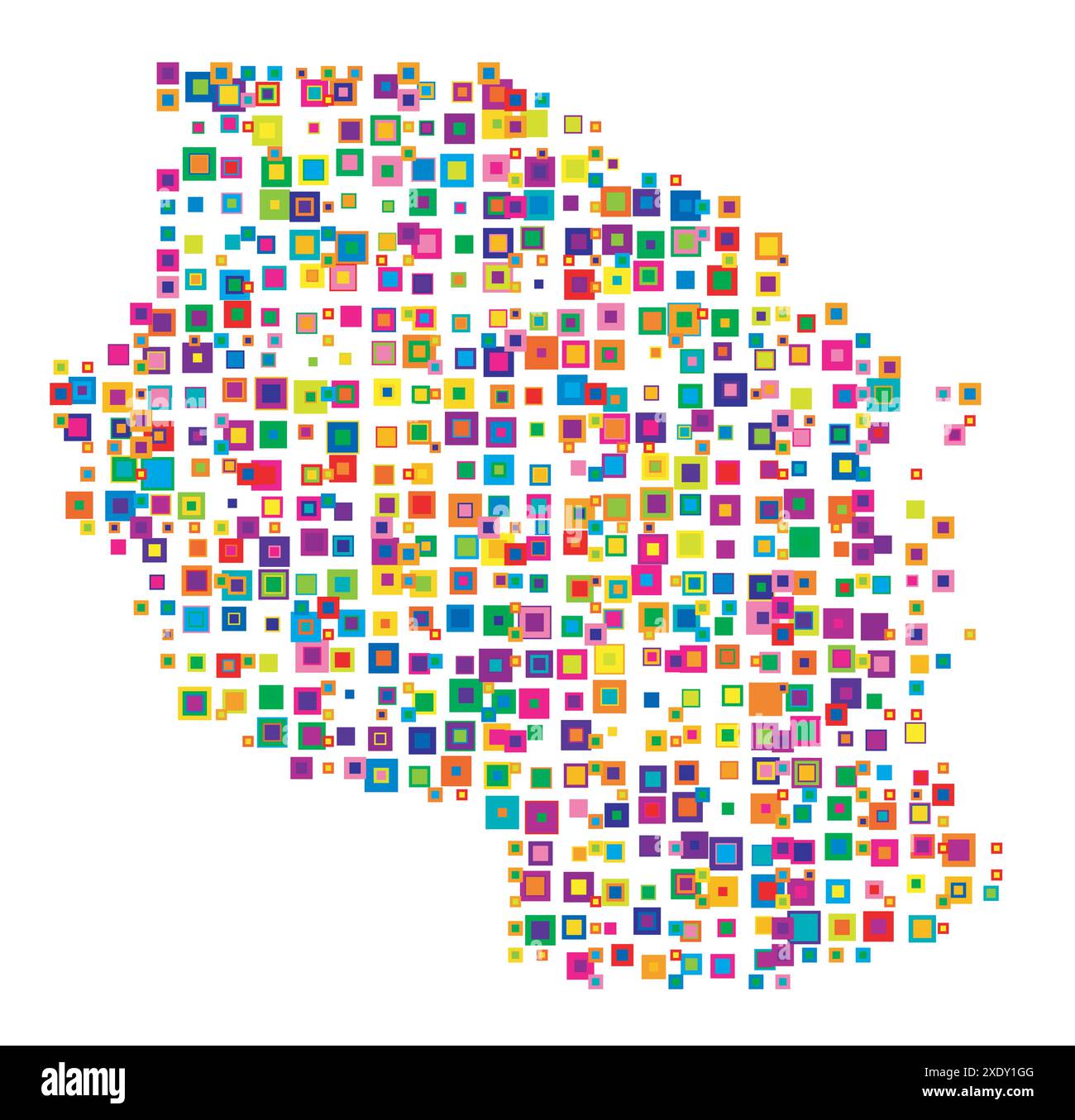 Abstract map of the Tanzania Abstract map showing the country with a ...