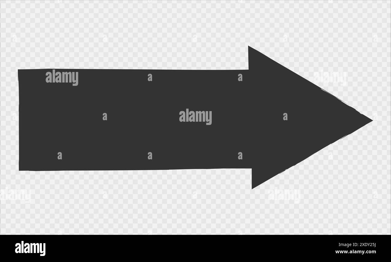 Hand drawn arrow.Ink brush black arrow on a transperent background ...