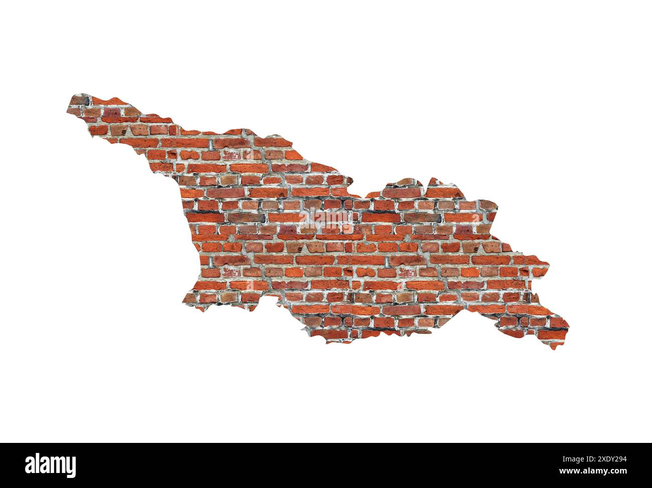 Abstract map of Georgia designed as a brick wall Stock Photo - Alamy