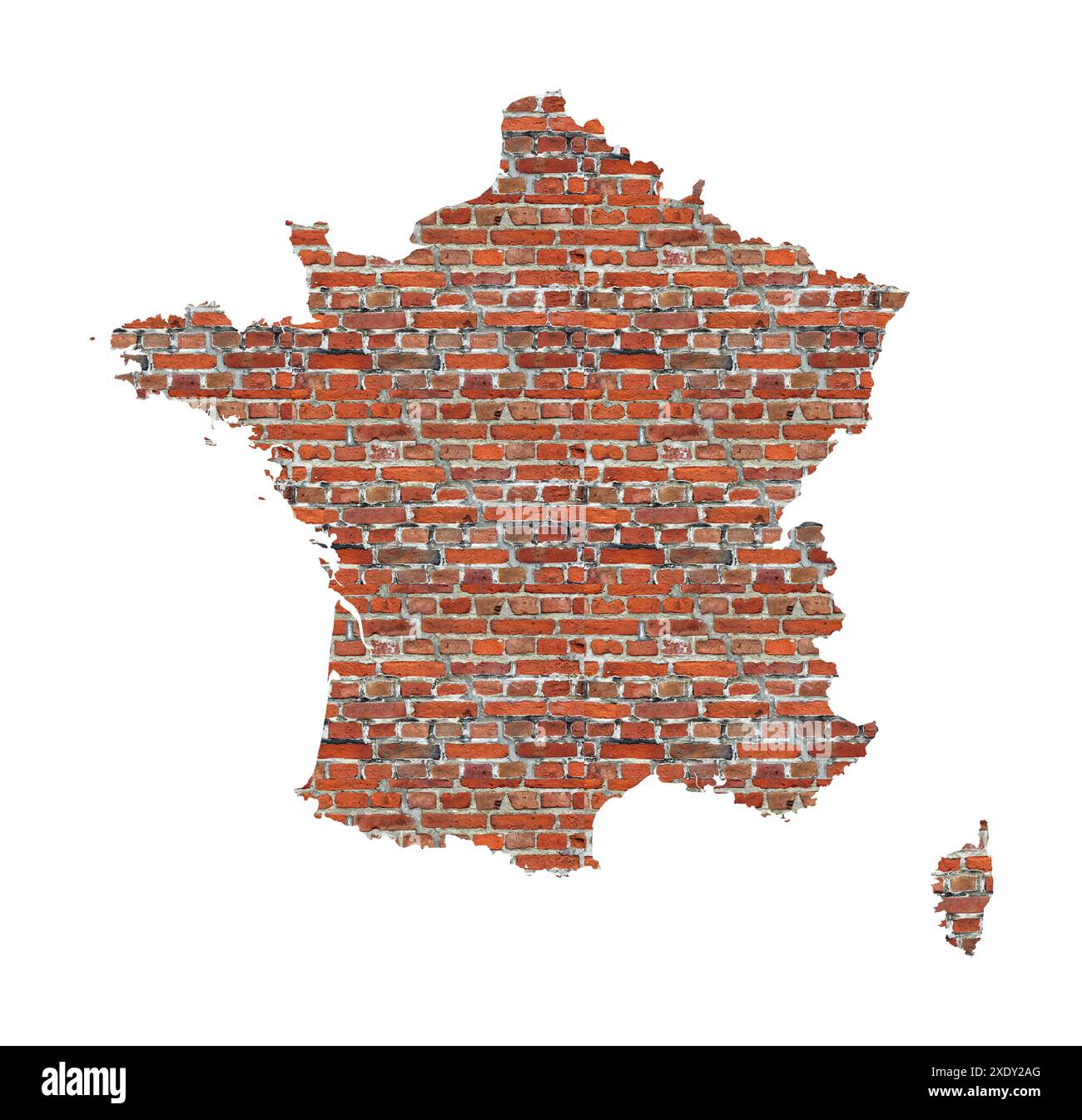 Abstract map of France designed as a brick wall Stock Photo - Alamy