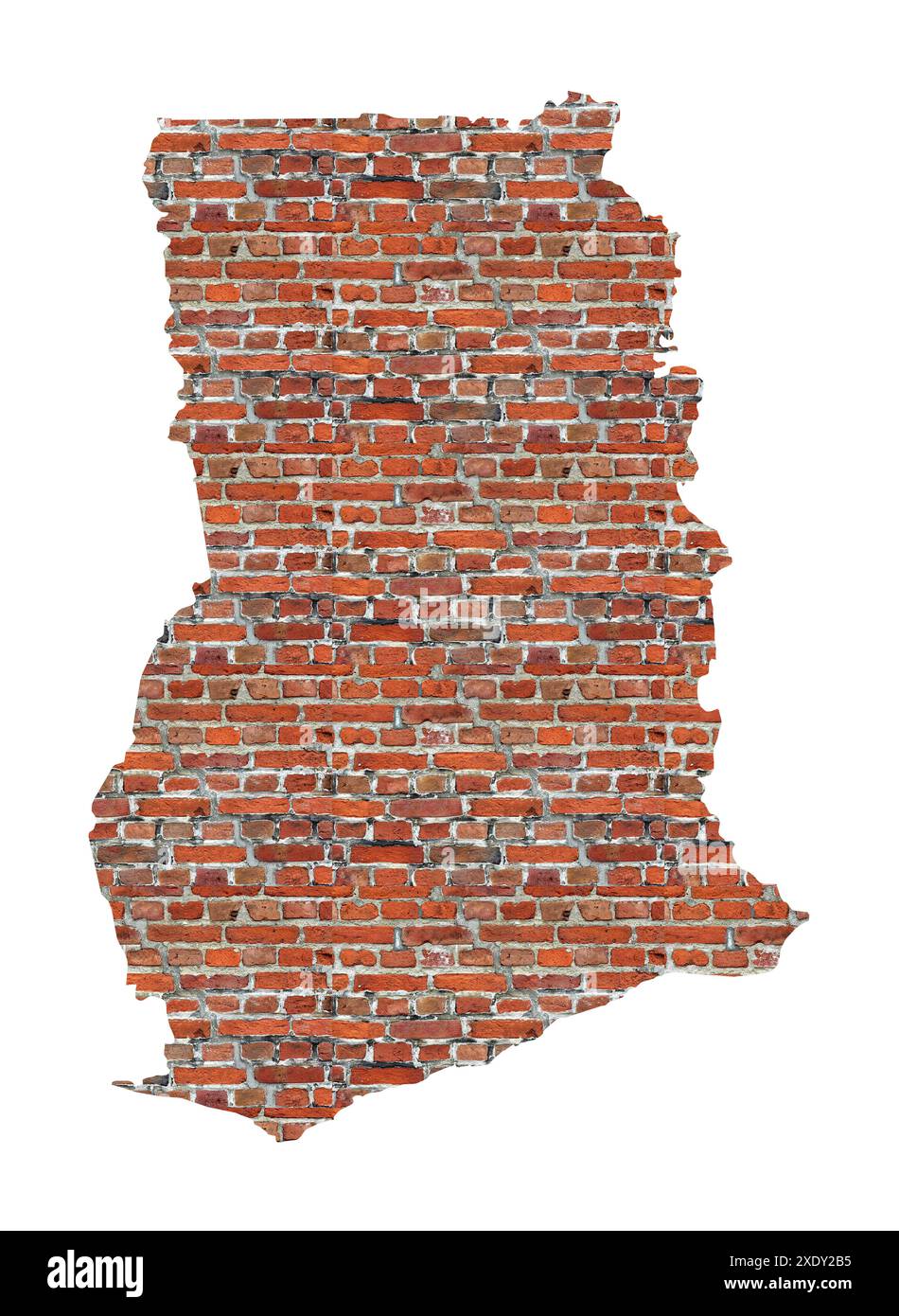 Abstract map of Ghana designed as a brick wall Stock Photo - Alamy