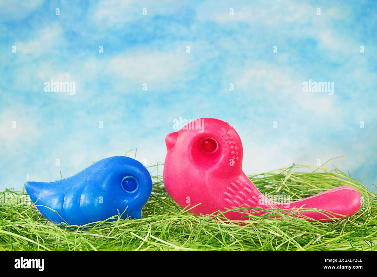 Two vintage soviet toys birds Stock Photo - Alamy