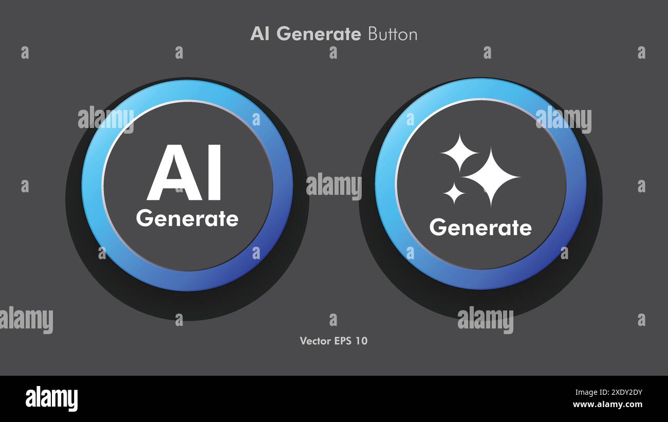 Generate AI button user interface. Artificial intelligence UI UX design ... Generate AI button user interface. Artificial intelligence UI UX design ...