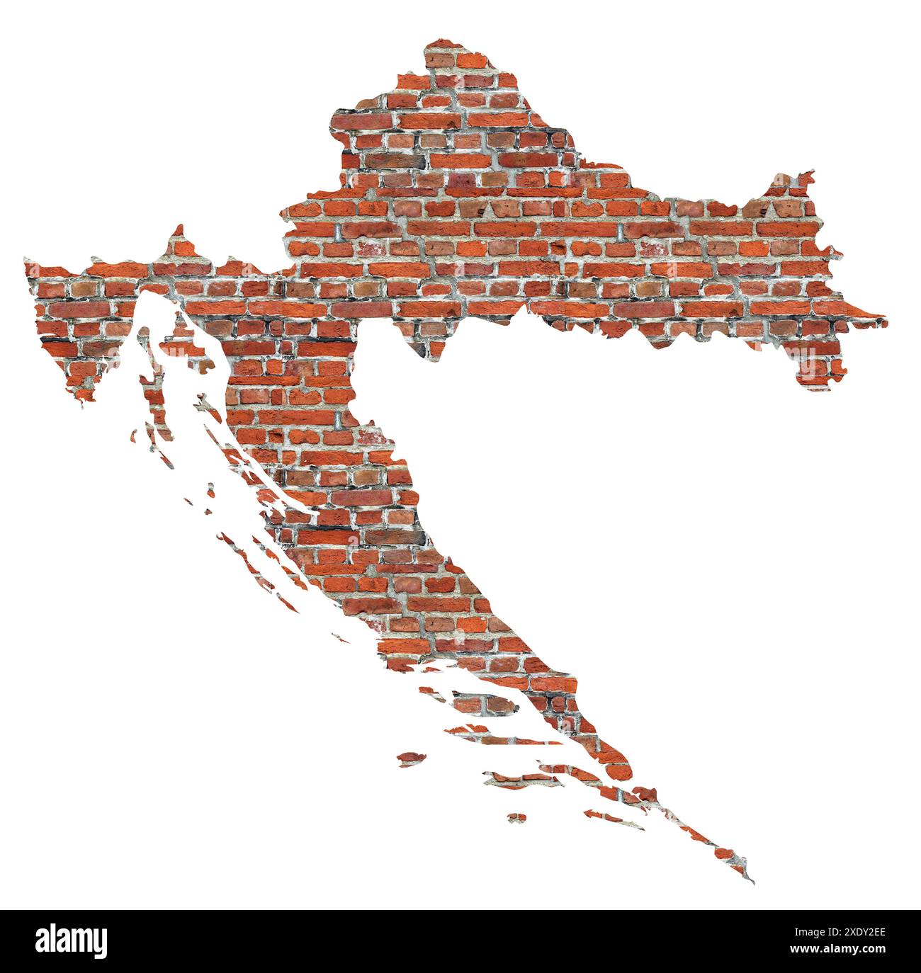 Abstract map of Croatia designed as a brick wall Stock Photo - Alamy