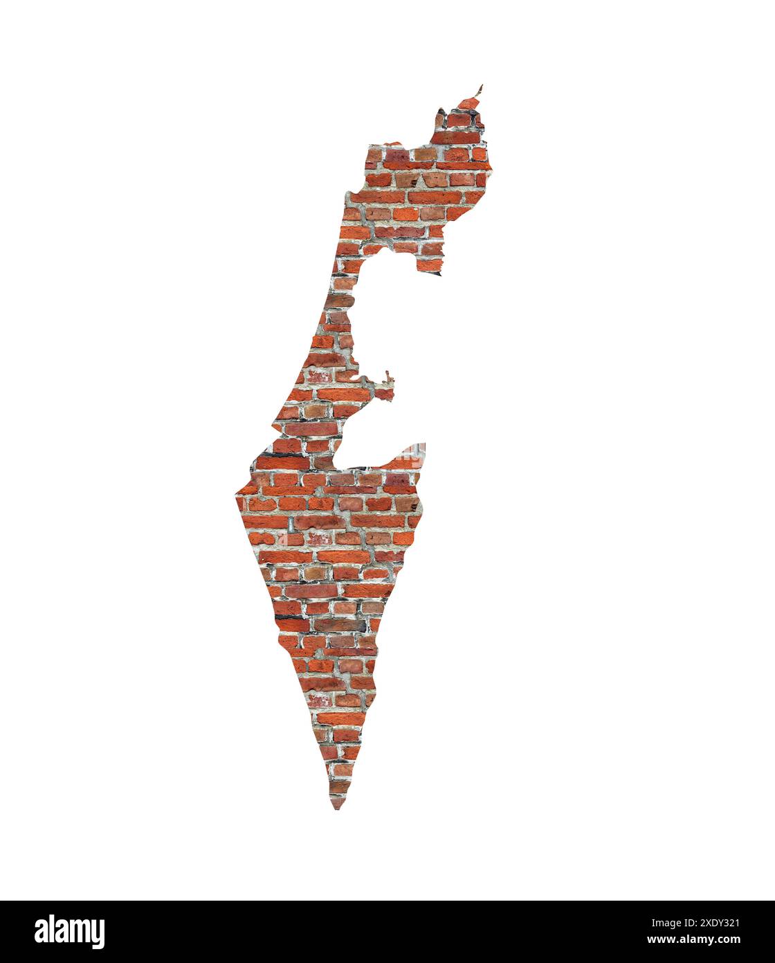 Abstract map of Israel designed as a brick wall Stock Photo - Alamy