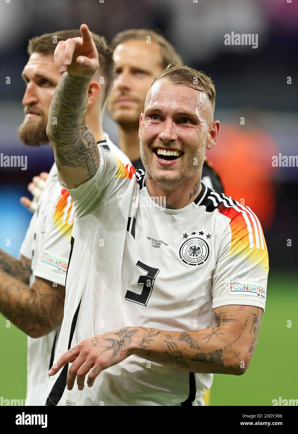 FRANKFURT AM MAIN, GERMANY - JUNE 23: David Raum of Germany celebrate ...