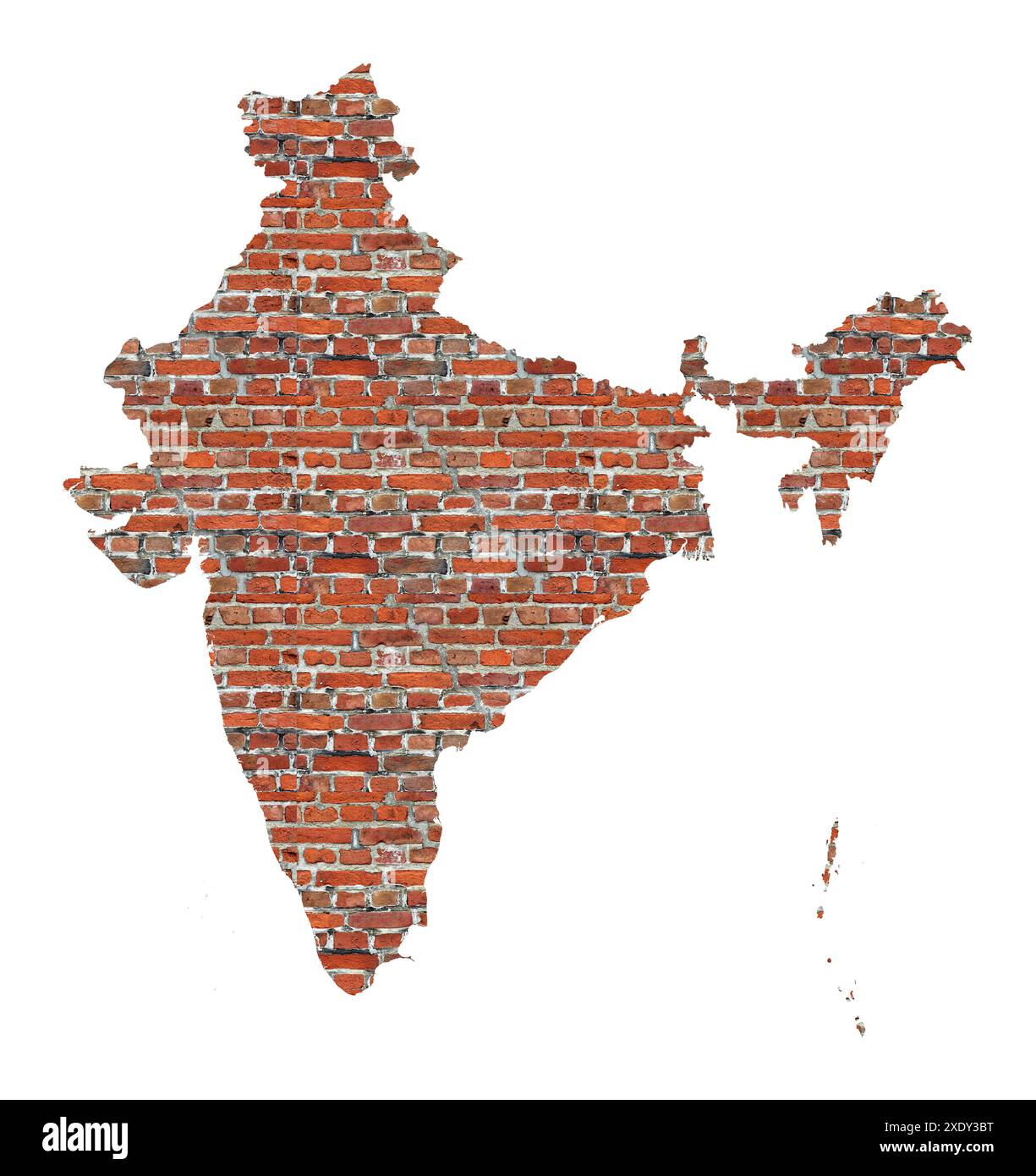 Abstract map of India designed as a brick wall Stock Photo - Alamy