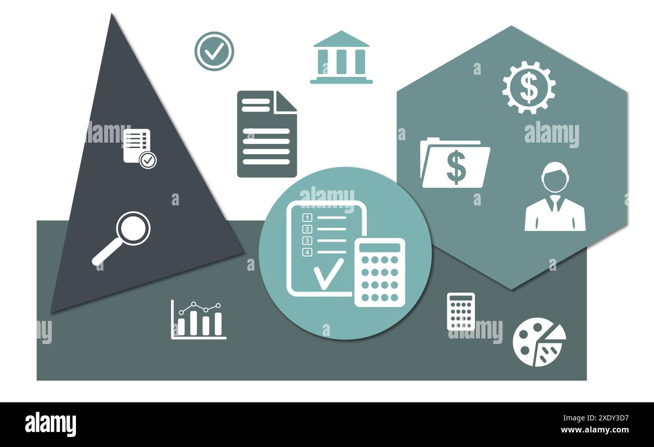 Data audit background Cut Out Stock Images & Pictures - Alamy