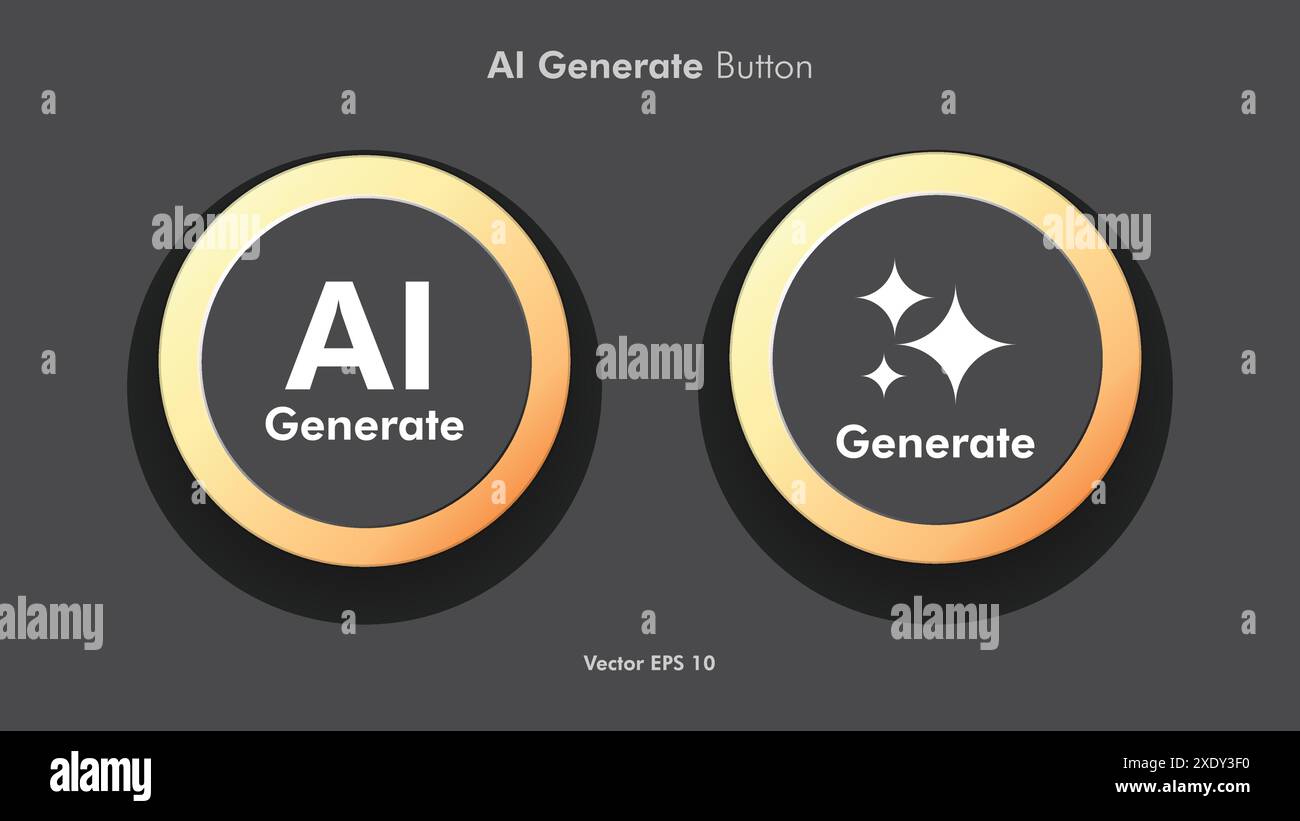 Generate AI button user interface. Artificial intelligence UI UX design ... Generate AI button user interface. Artificial intelligence UI UX design ...