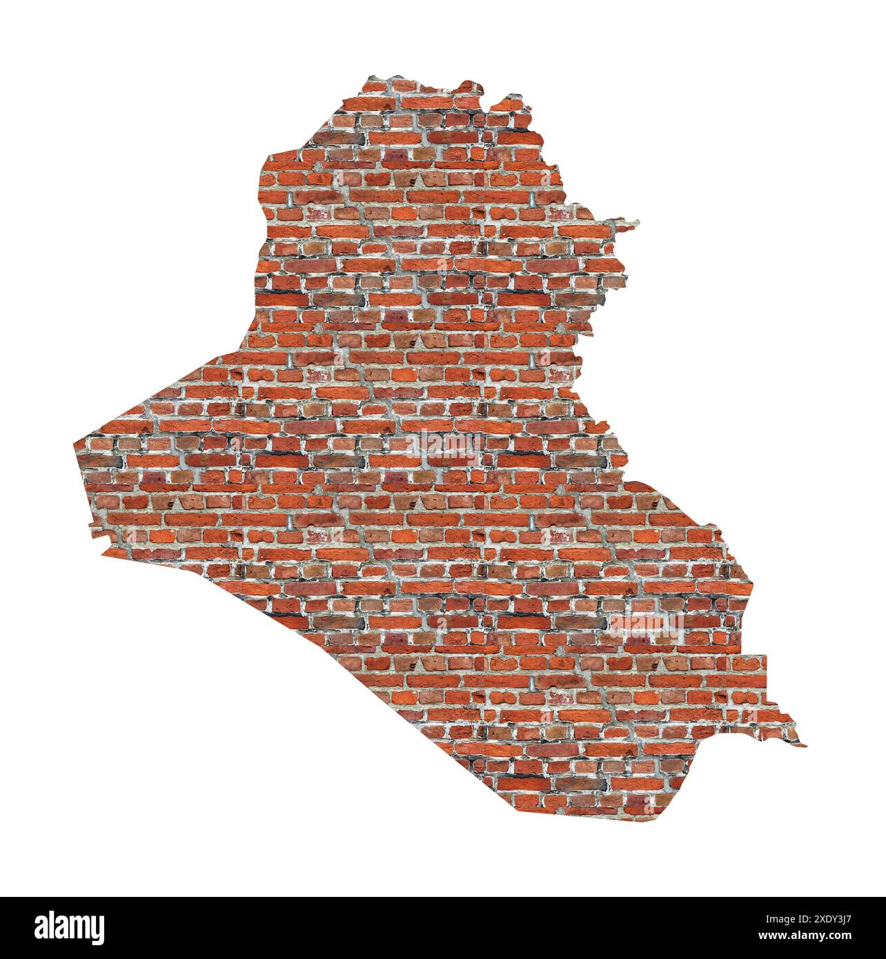 Abstract map of Iraq designed as a brick wall Stock Photo - Alamy