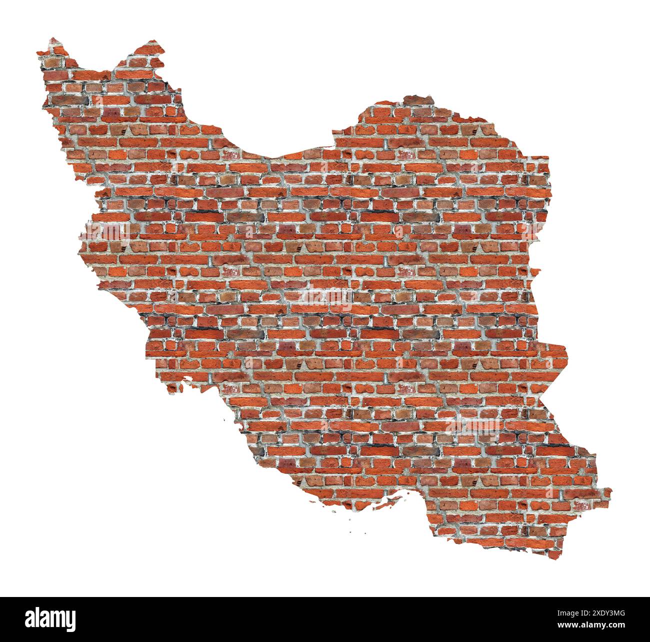 Abstract map of Iran designed as a brick wall Stock Photo - Alamy